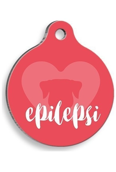 Pet Tag Art Epilepsi Köpek Kırmızı Yuvarlak Köpek Künyesi