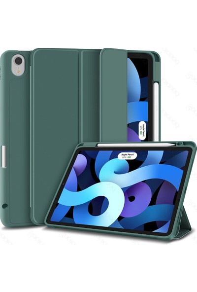 Turotto Apple iPad Air 4 10.9 Inç A2324 A2072 Seri Kalemlikli Uyku Modlu Yatay Standlı Smart Kılıf-Akıllı Şarja Uygun Haki Turotto Apple iPad Air 4 10.9 Inç A2324 A2072 Seri Kalemlikli Uyku Modlu Yatay Standlı Smart Kılıf-Akıllı Şarja Uygun Haki