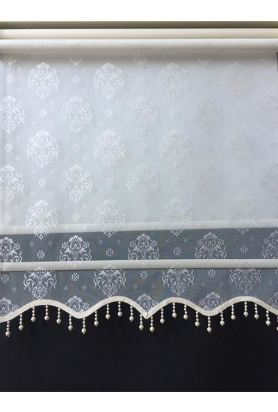 Yağmur Zebra Çift Mekanizmalı Boncuklu Tül ve Stor Perde Yağmur Zebra Çift Mekanizmalı Boncuklu Tül ve Stor Perde