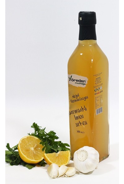 Yöreden Mutfağa Sarımsaklı Limon Maydanoz Sirkesi 500 ml Yöreden Mutfağa Sarımsaklı Limon Maydanoz Sirkesi 500 ml