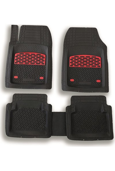 Emn Safir Ford Focus 3 2011 2015 Krom Kırmızı 3D Paspas