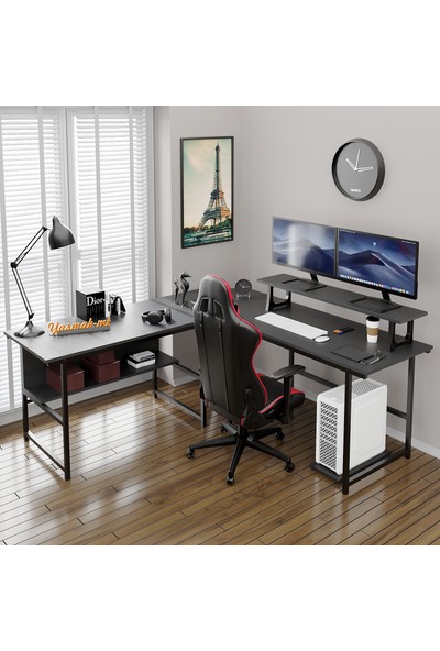 Yasmak Siyah L Masa, Oyun Masası, L-Tipi Bilgisayar Masası