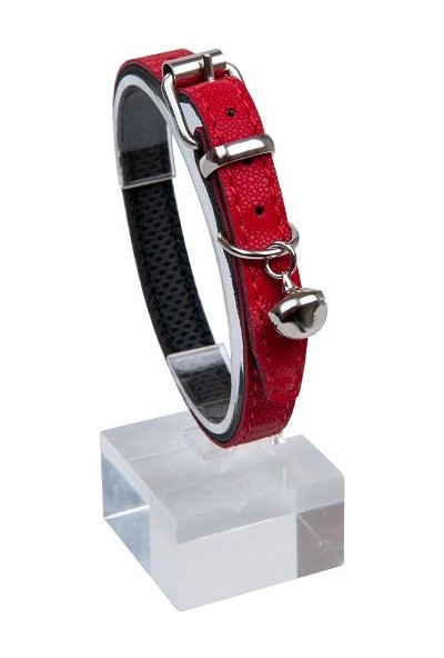 Pet Tag Art Kırmızı Deri Kedi Köpek Boyun Tasması 30 cm