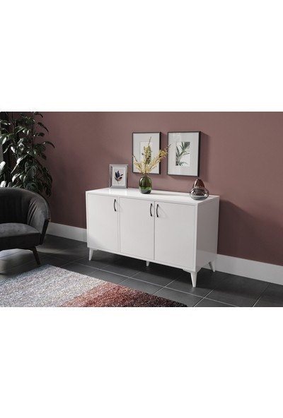3 Kapaklı Çok Amaçlı Konsol Beyaz 3 Kapaklı Çok Amaçlı Konsol Beyaz