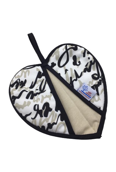 Obidev Yazılı Kumaş Kalp Tutaç