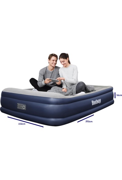 Bestway Şişme Yatak Çift kişilik Kendinden Pompalı 46cm 3 Katlı 67630 Bestway Şişme Yatak Çift kişilik Kendinden Pompalı 46cm 3 Katlı 67630