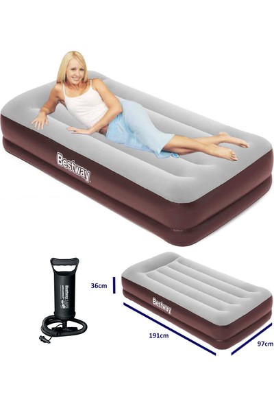 Bestway Şişme Yatak Tek Kişilik + El Pompa Seti bw124