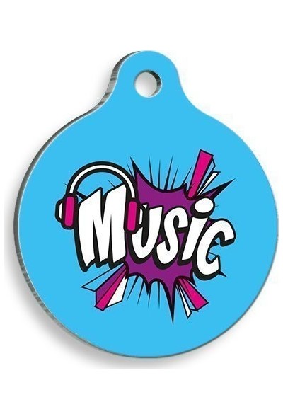 Pet Tag Art Music 2 Yuvarlak Kedi ve Köpek Künyesi