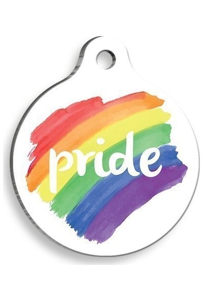 Pet Tag Art Gökkuşağı Pride 2 Yuvarlak Kedi ve Köpek Künyesi Pet Tag Art Gökkuşağı Pride 2 Yuvarlak Kedi ve Köpek Künyesi