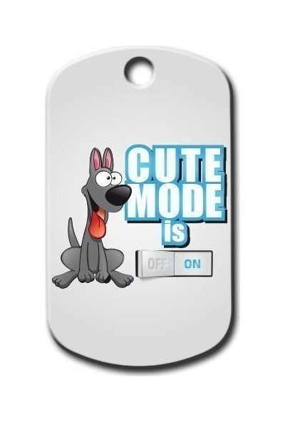 Pet Tag Art Cute Mode Is On ( Mavi ) Köpek Künyesi