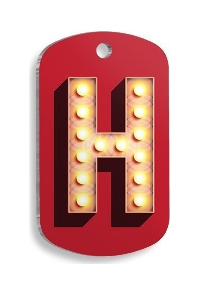 Pet Tag Art Tiyatro H Harfi Asker Kedi ve Köpek Künyesi