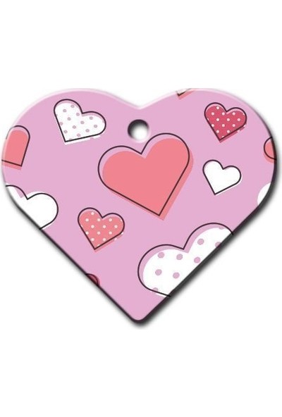 Pet Tag Art Kalp Desenli Geniş Kalp Kedi Köpek Künyesi Pet Tag Art Kalp Desenli Geniş Kalp Kedi Köpek Künyesi