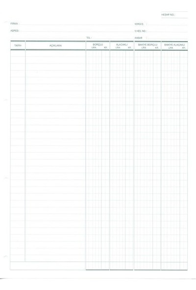 BYR Cari Hesap Klasör Yedeği 100 Yaprak 20 x 28 cm