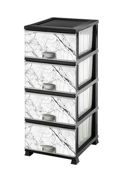 Asfar Plastik Komodin 4 Çekmeceli Plastik Sebzelik 4 Katlı Mermer Desen Asfar Plastik Komodin 4 Çekmeceli Plastik Sebzelik 4 Katlı Mermer Desen
