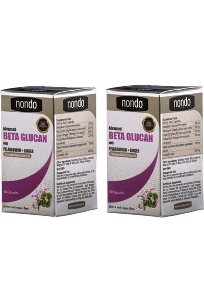 Nondo Beta Glucan 60 Kapsül 2 Adet Nondo Beta Glucan 60 Kapsül 2 Adet