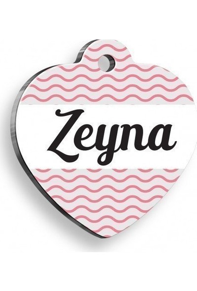 Pet Tag Art Ince Zikzaklı Kalp Şekilli Kedi ve Köpek Künyesi