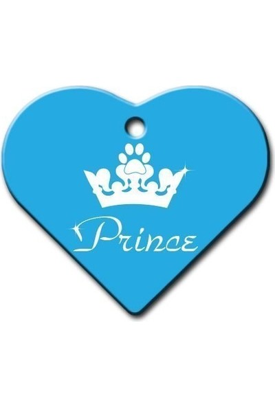 Pet Tag Art Prince Geniş Kalp Kedi Köpek Künyesi Pet Tag Art Prince Geniş Kalp Kedi Köpek Künyesi