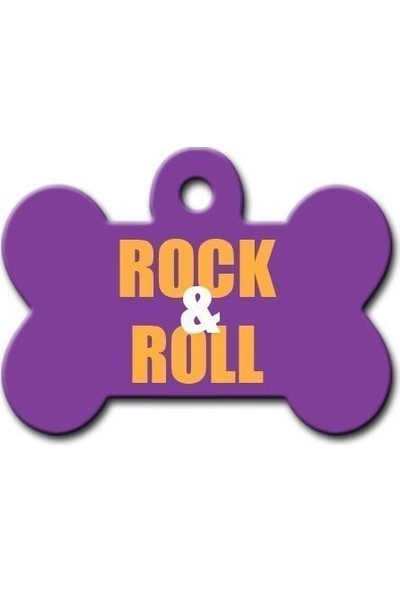Pet Tag Art Rock & Roll Kemik Köpek Künyesi