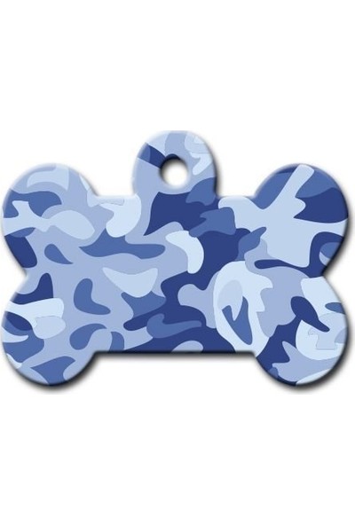 Pet Tag Art Mavi Kamuflaj Desenli Kemik Köpek Künyesi Pet Tag Art Mavi Kamuflaj Desenli Kemik Köpek Künyesi