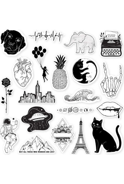 Tellgraf Siyah-Beyaz Laptop Sticker Seti Tellgraf Siyah-Beyaz Laptop Sticker Seti