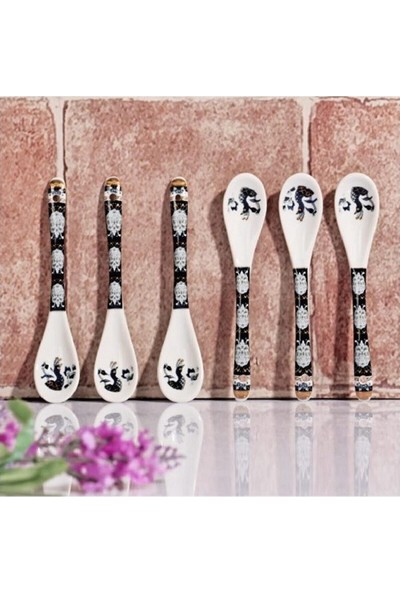 Kosova Kos Gsa-49 Porselen Kaşık Desenli Büyük 6'lı