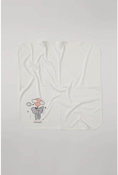 DeFacto Kız Bebek Sevimli Fil Baskılı Pamuklu Battaniye T6979A221SP