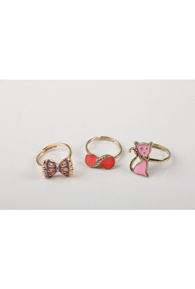 Sea Bubbles Kız Çocuk Yüzük 3'lü Set (Kedi-Sonsuzluk-Fiyonk) Sea Bubbles Kız Çocuk Yüzük 3'lü Set (Kedi-Sonsuzluk-Fiyonk)