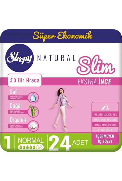 Sleepy Natural Slim Ekstra Ince Normal 24 Ped Sleepy Natural Slim Ekstra Ince Normal 24 Ped