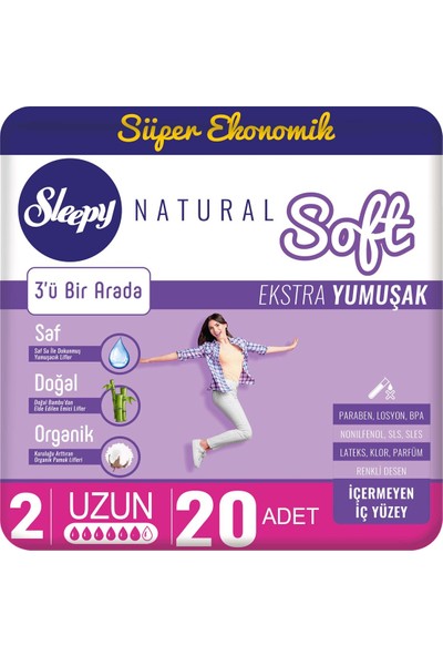 Sleepy Natural Soft Ekstra Yumuşak Uzun 20 Ped Sleepy Natural Soft Ekstra Yumuşak Uzun 20 Ped