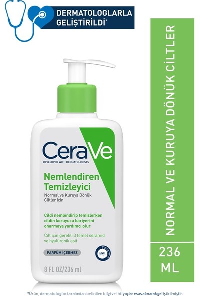 Cerave Nemlendiren Temizleyici Normal & Kuru Ciltler Yüz Vücut 236 ml