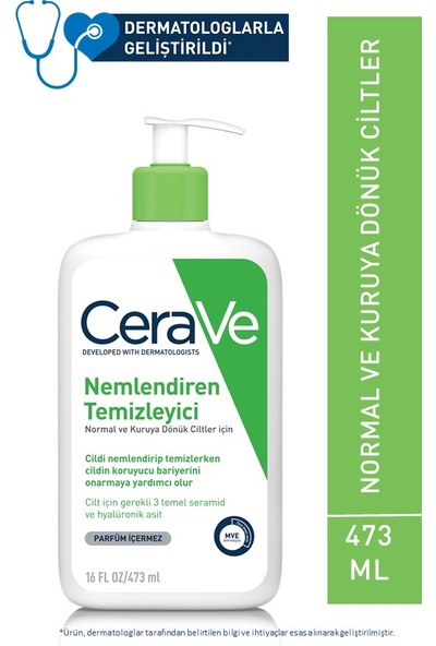 Cerave Nemlendiren Temizleyici Normal & Kuru Ciltler Yüz Vücut 473 ml