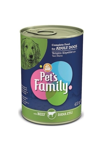 Pets Family Dana Etli Konserve Köpek Maması 24X410GR Pets Family Dana Etli Konserve Köpek Maması 24X410GR