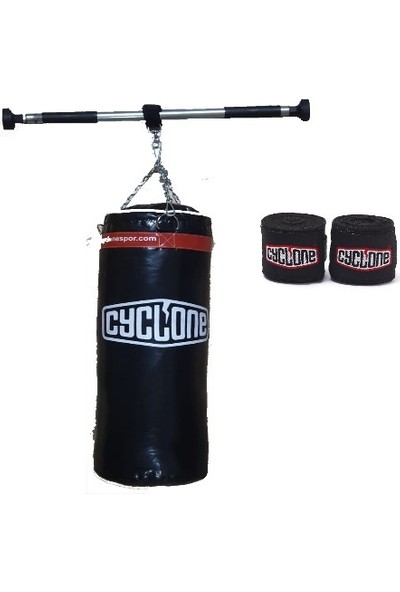 Cyclone 70 x 25 cm Kum Torbası + Kapı Barı ve Boks Bandaj