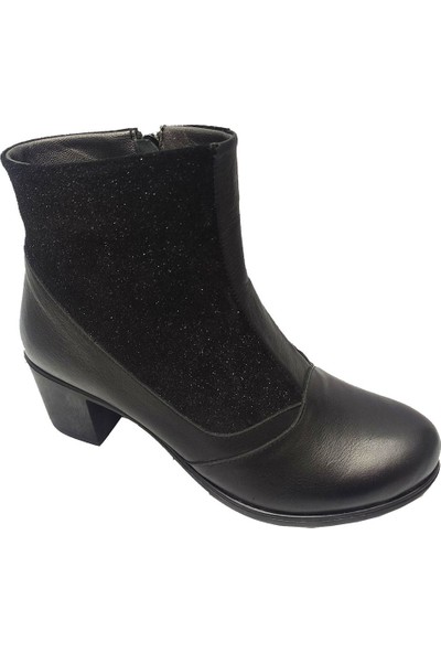 Ellanor 1552 Deri Fermuarlı Kadın Bot