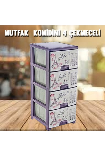 Asfar Plastik Komidin Sebzelik 4 Çekmeceli