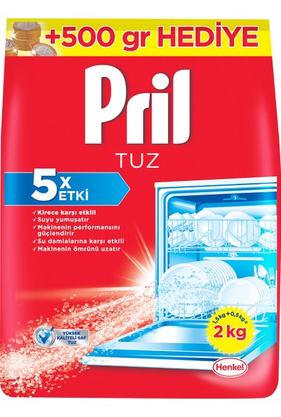 Pril 5 Etki Bulaşık Makinesi Tuzu 2 kg Pril 5 Etki Bulaşık Makinesi Tuzu 2 kg