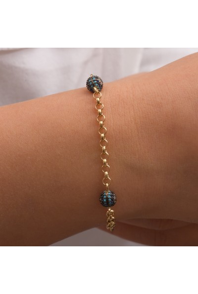 Goza Jewellery Emilia Nazar Boncuklu Altın Bileklik