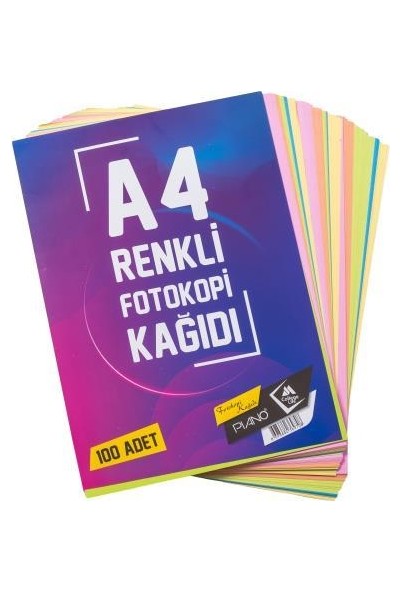 Piano Renkli Fotokopi Kağıdı 100'lü