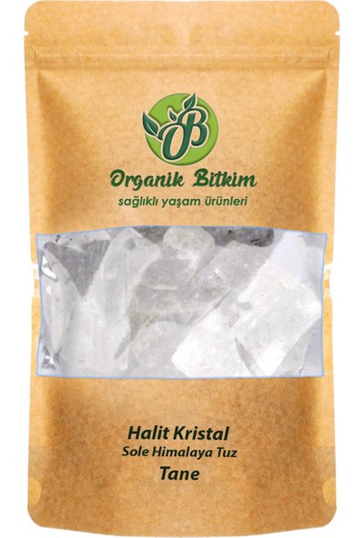 Organik Bitkim Halit Kristal Sole Himalaya Tuz, Berrak Kristal 1000 gr