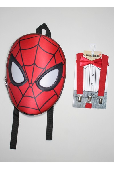 Hızırım Spiderman Kreş Anaokulu Çocuk Sırt Çantası ve Kırmızı Pantolon Askısı - Papyon Takımı Seti Hızırım Spiderman Kreş Anaokulu Çocuk Sırt Çantası ve Kırmızı Pantolon Askısı - Papyon Takımı Seti