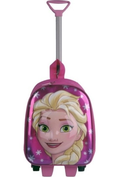 Hızırım Frozen Elsa Kabartmalı Kreş Anaokulu Ilkokul ve Günlük Kullanım Çekçekli Çocuk Sırt Çantası