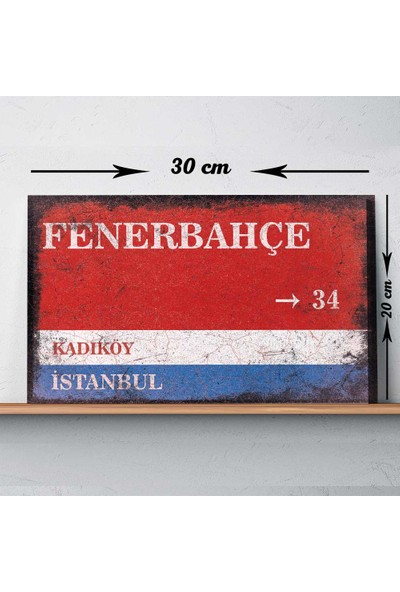 Bir Dünya Hediye Kadıköy Fenerbahçe Sokak Tabelası Baskılı Vintage Tablo