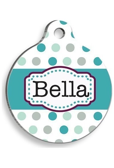 Pet Tag Art Mavi Puantiyeli Yuvarlak Şekilli Kedi ve Köpek Künyesi Pet Tag Art Mavi Puantiyeli Yuvarlak Şekilli Kedi ve Köpek Künyesi