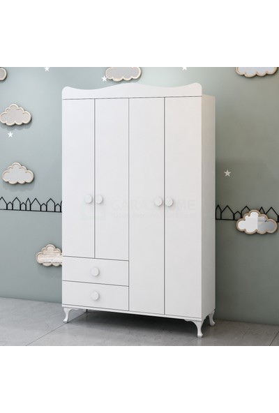 Garaj Home Yıldız 4 Kapaklı Dolap - Beyaz