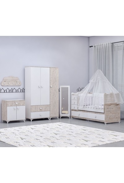 Garaj Home Melina Damla Bebek Odası Takımı Yatak ve Uyku Seti Kombinli