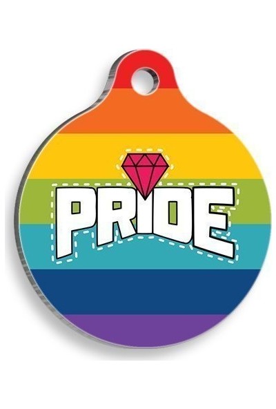 Pet Tag Art Gökkuşaklı Pride Yuvarlak Kedi ve Köpek Künyesi Pet Tag Art Gökkuşaklı Pride Yuvarlak Kedi ve Köpek Künyesi
