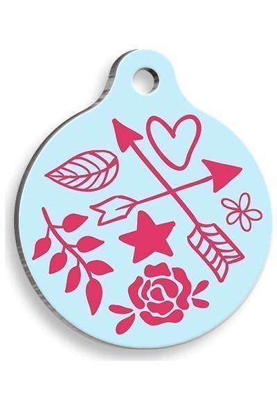 Pet Tag Art Sevgi Temalı Pembe Yuvarlak Kedi ve Köpek Künyesi Pet Tag Art Sevgi Temalı Pembe Yuvarlak Kedi ve Köpek Künyesi