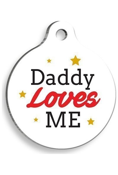 Pet Tag Art Daddy Beyaz Yuvarlak Kedi ve Köpek Künyesi