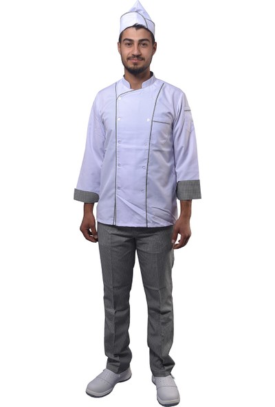 Öncü Erkek Aşçı Elbise Takım Önlük + Pantolon + Kep Öncü Erkek Aşçı Elbise Takım Önlük + Pantolon + Kep