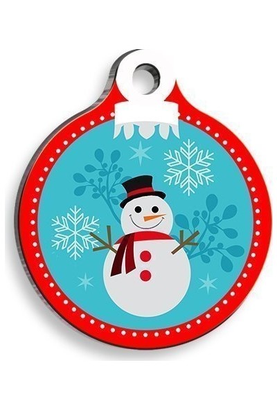 Pet Tag Art Christmas Serisi Snowman 2 Yuvarlak Kedi ve Köpek Künyesi Pet Tag Art Christmas Serisi Snowman 2 Yuvarlak Kedi ve Köpek Künyesi